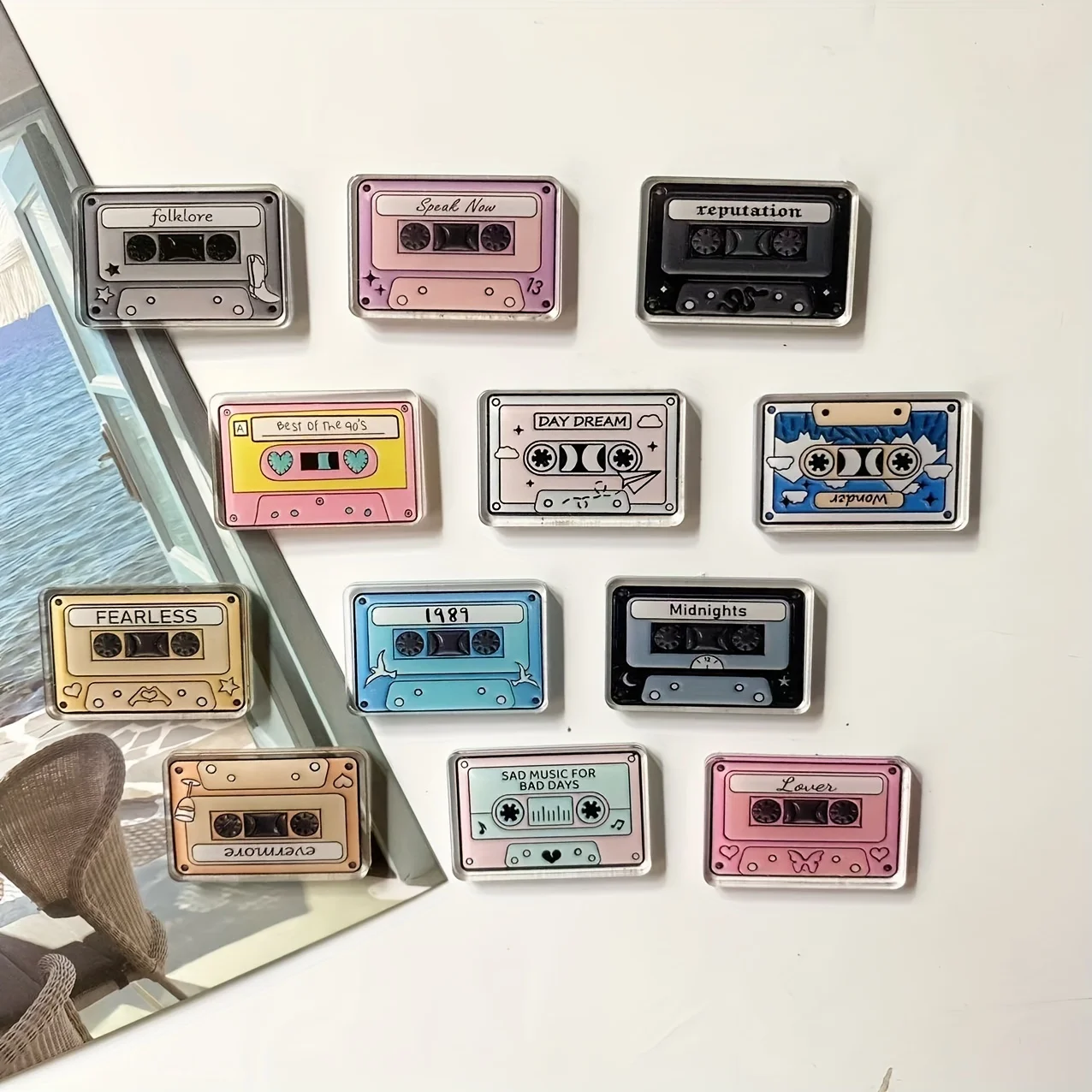 6Pcs Acrylic Miniature Mini Tape Radio Refrigerator Attached Home Decor ...