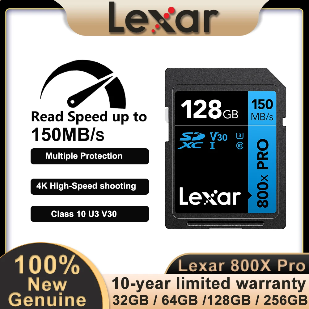 Lexar-Original-SD-Card-800X-Pro-Memory-Card-128GB-64GB-32GB-C10-4K-V30 ...