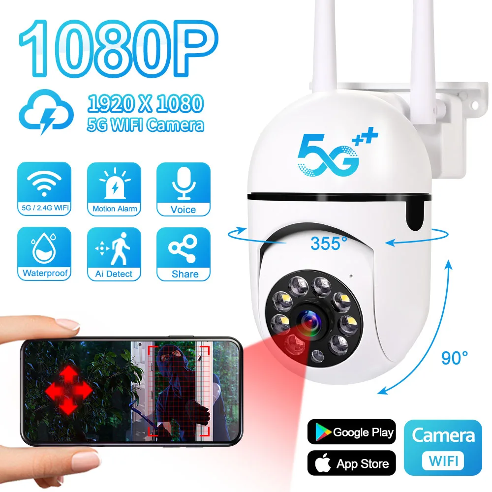 5G Wifi IP Camera HD 1080P IR Full Color Night Vision Security ...