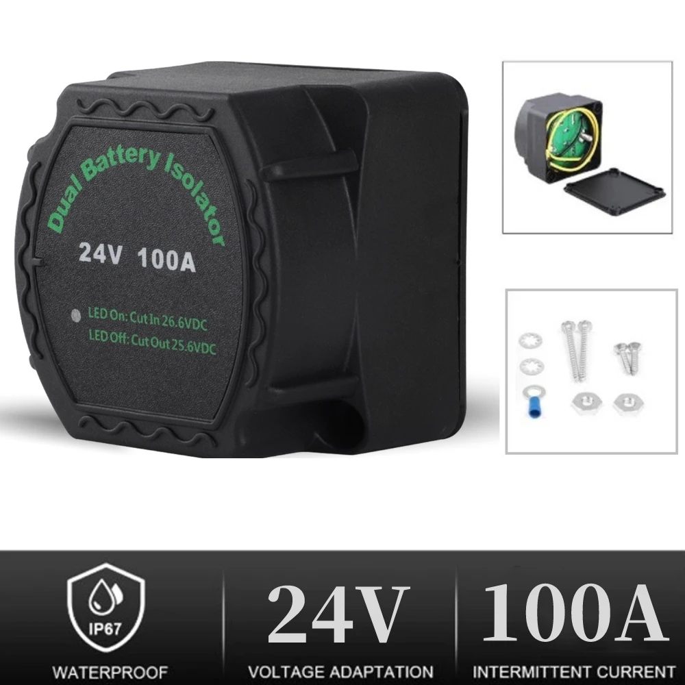 Dual Smart Battery Isolator 24V 100A Voltage Sensitive Relay Protection ...