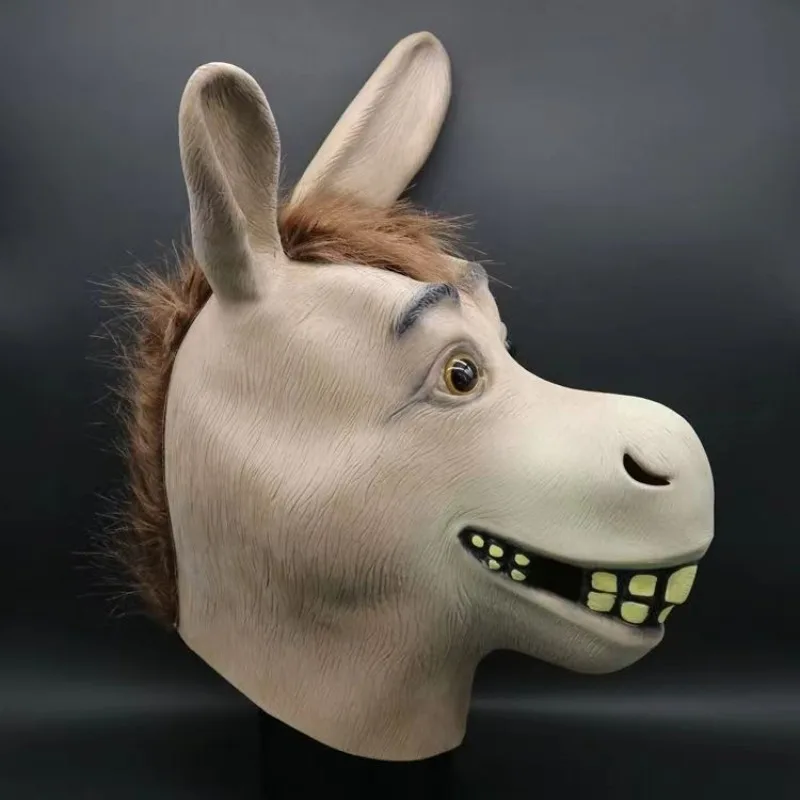 Divertida máscara de burro, accesorios de disfraces, cabeza de burro ...