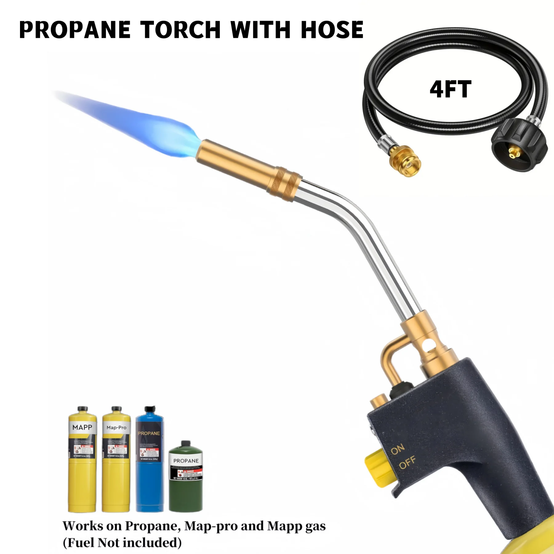 Gas-Torch-Triggered-Propane-Map-Torch-Gas-Burner-Welding-Torch-with-4FT ...