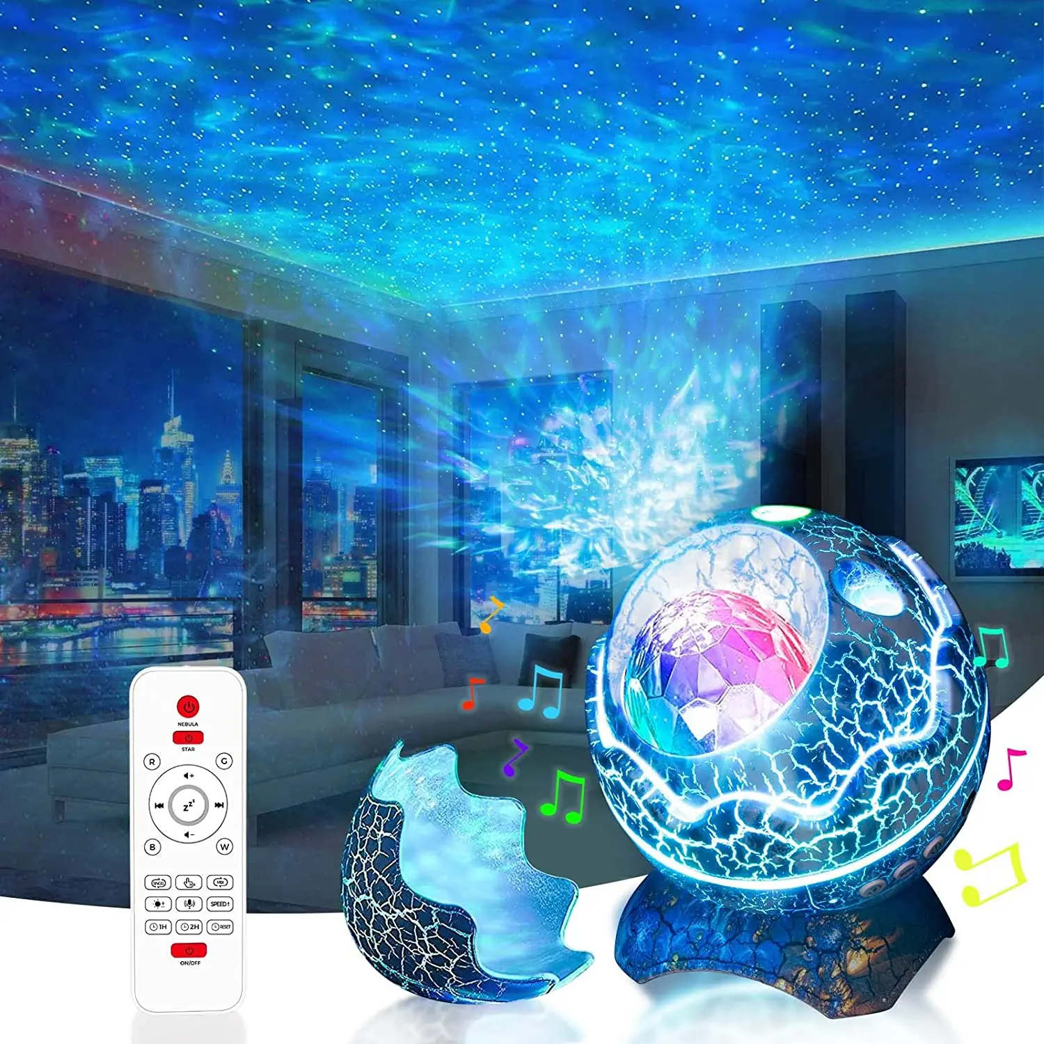 Dinosaur-Egg-Aurora-Star-Projector-Night-Light-with-Bluetooth-Speaker ...