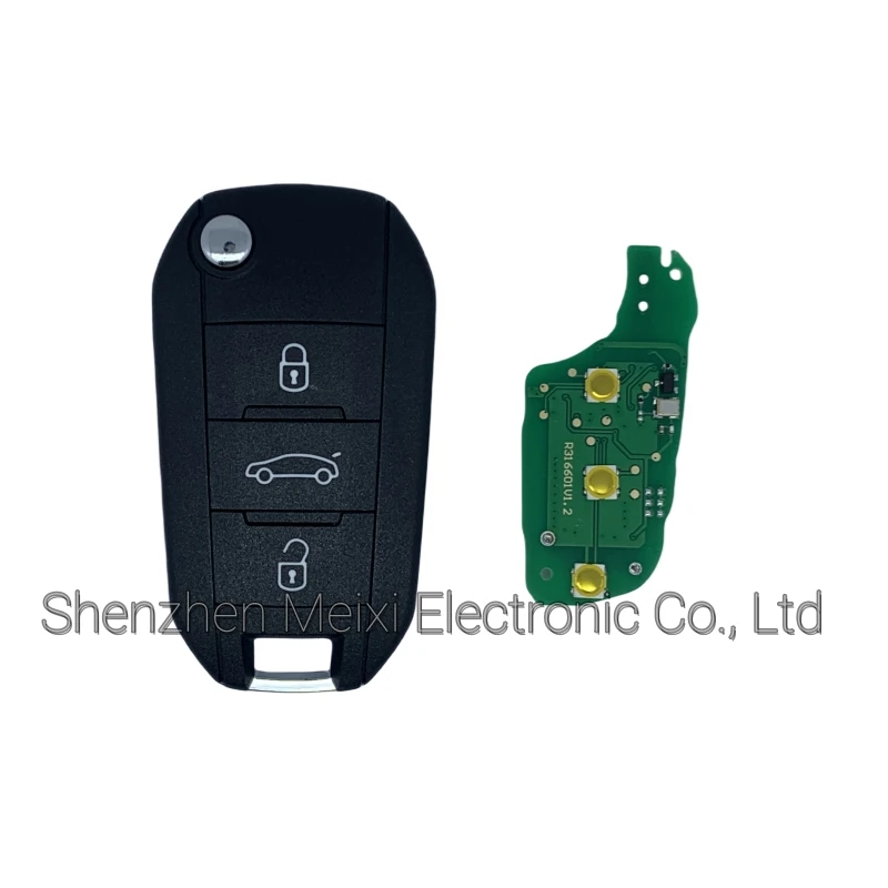 For-Peugeot-Flip-Remote-Key-Smart-3-Button-434MHz-9809825177-2015DJ2893 ...