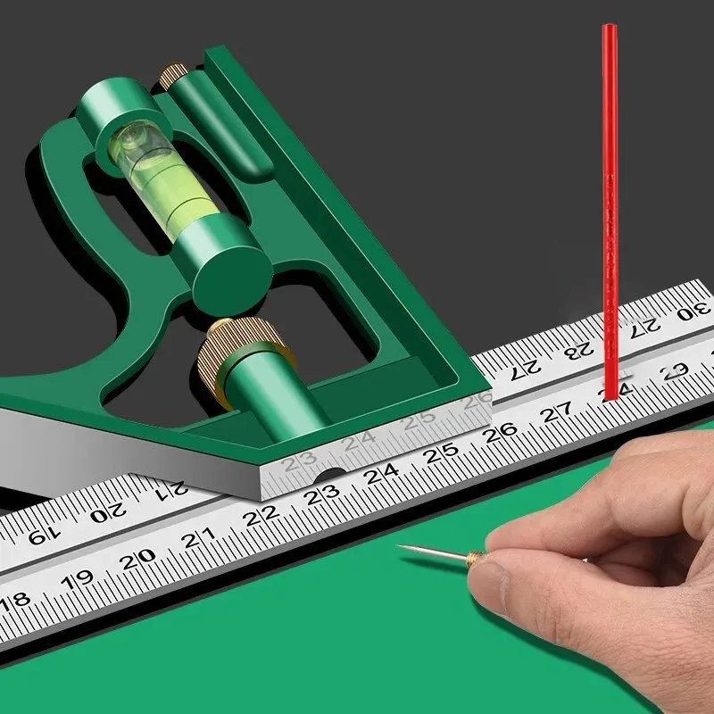 Stainless-Steel-Combination-Square-Ruler-45-90-Degree-300mm-Combination ...