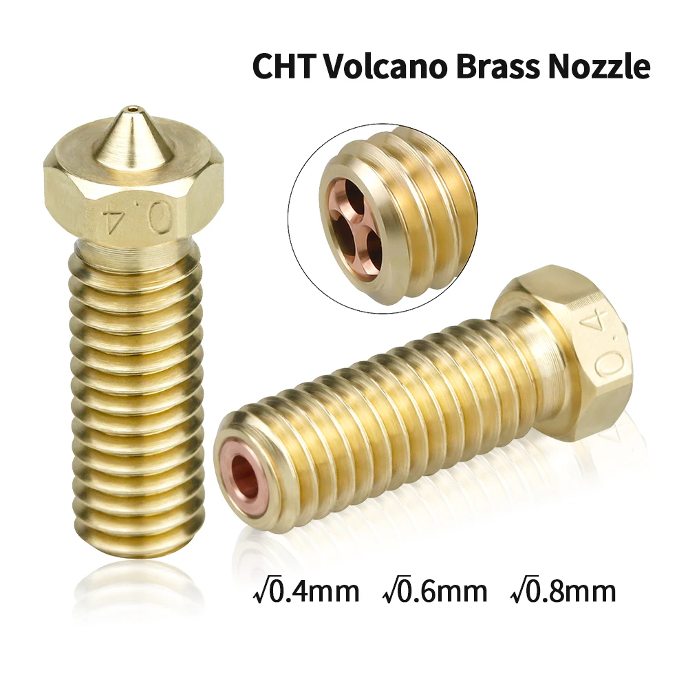 Clone CHT Volcano Nozzle 0.4/0.6/0.8MM Brass Nozzles High Flow Three ...