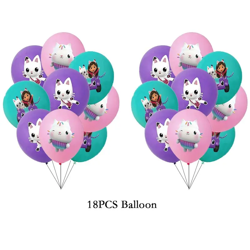 Decoración de fiesta de cumpleaños de casa de muñecas Gabby, vajilla temática de gato de dibujos ...