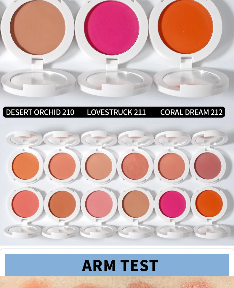 Mineral Powder 12 Colors Cream Cheek Tint Blush Makeup Palette with ...