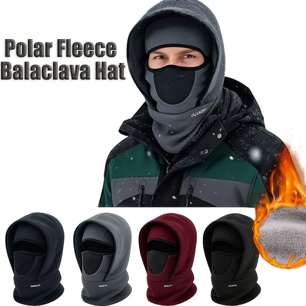 Waterproof Polar Fleece Balaclava Hat Cycling Skiing for Cold Weather ...