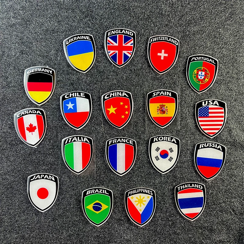 World National Flag Sticker 3d Reflective Car Motorcycle Accessories ...