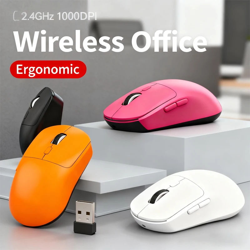 Wireless Ergonomic Gaming Mouse With Adjustable DPI Wired 2.4G ...