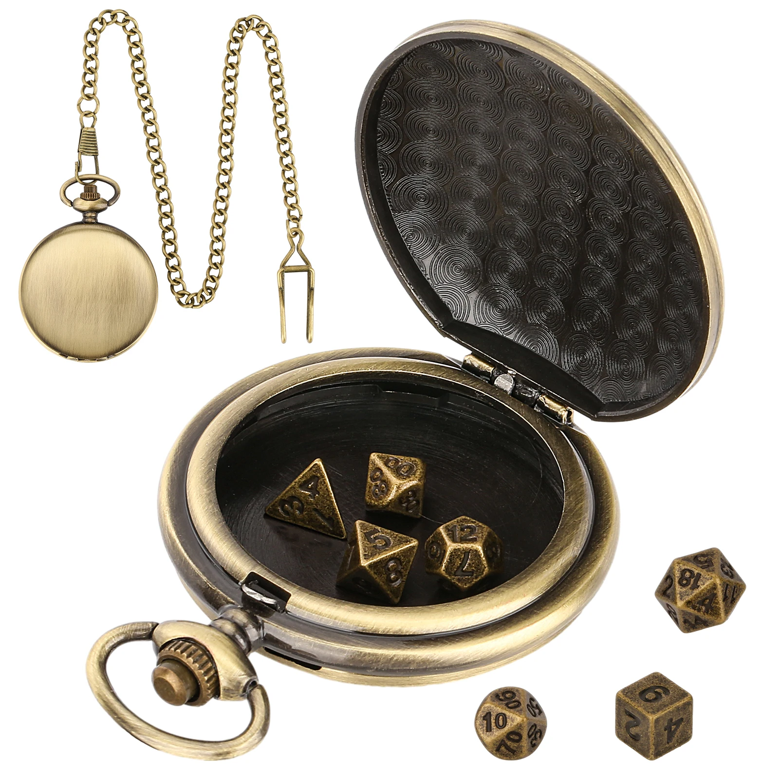 Vintage-Pocket-Watch-Case-with-7-Dices-Souvenirs-Gift-Entertainment ...