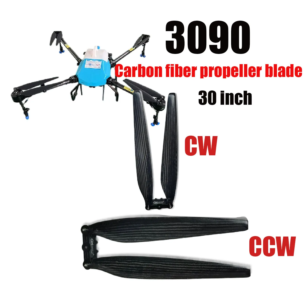 QX-MOTOR 3090 CW CCW Carbon Fiber Folding Propeller 30 inches Props ...