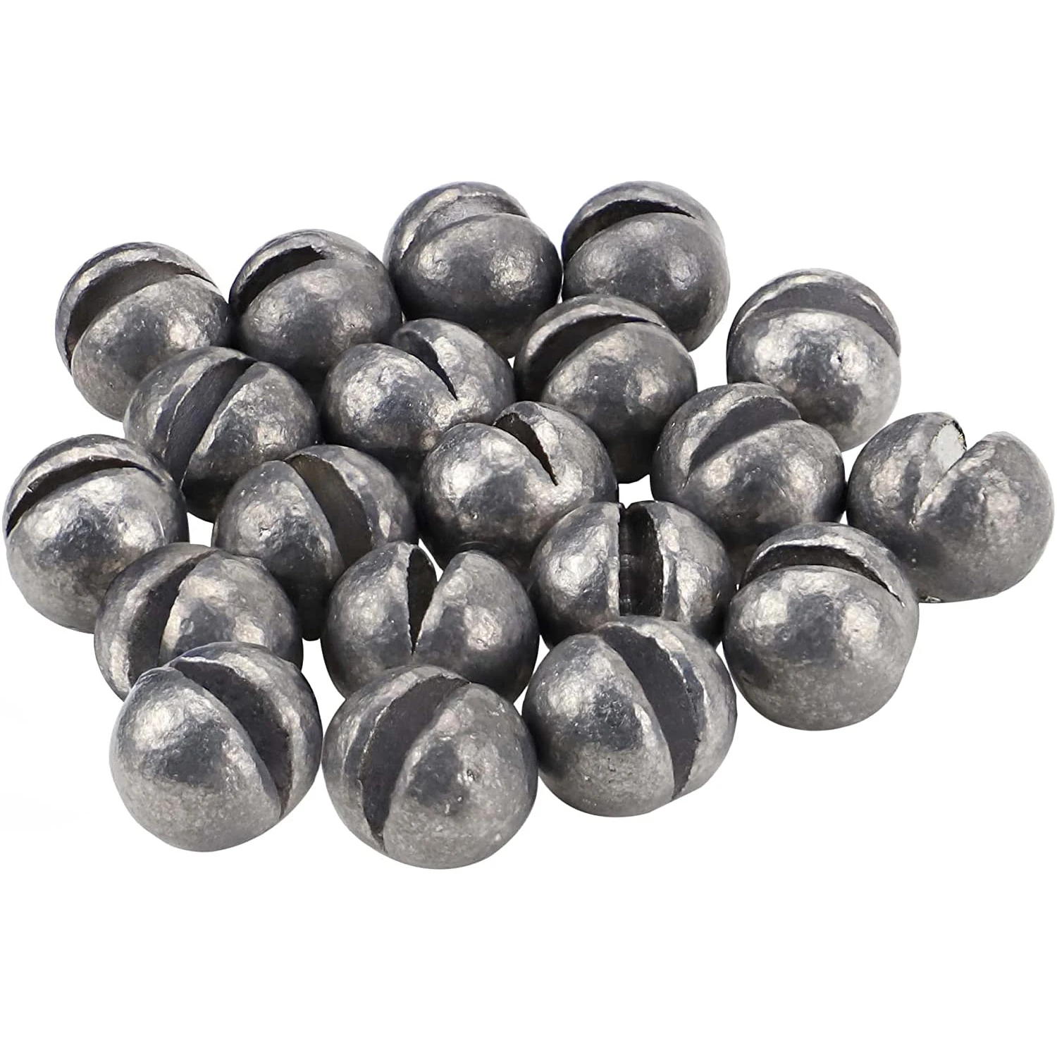 50pcs Round Split Shot Sinker Removable Fishing Weight Sinkers 1B 6B ...