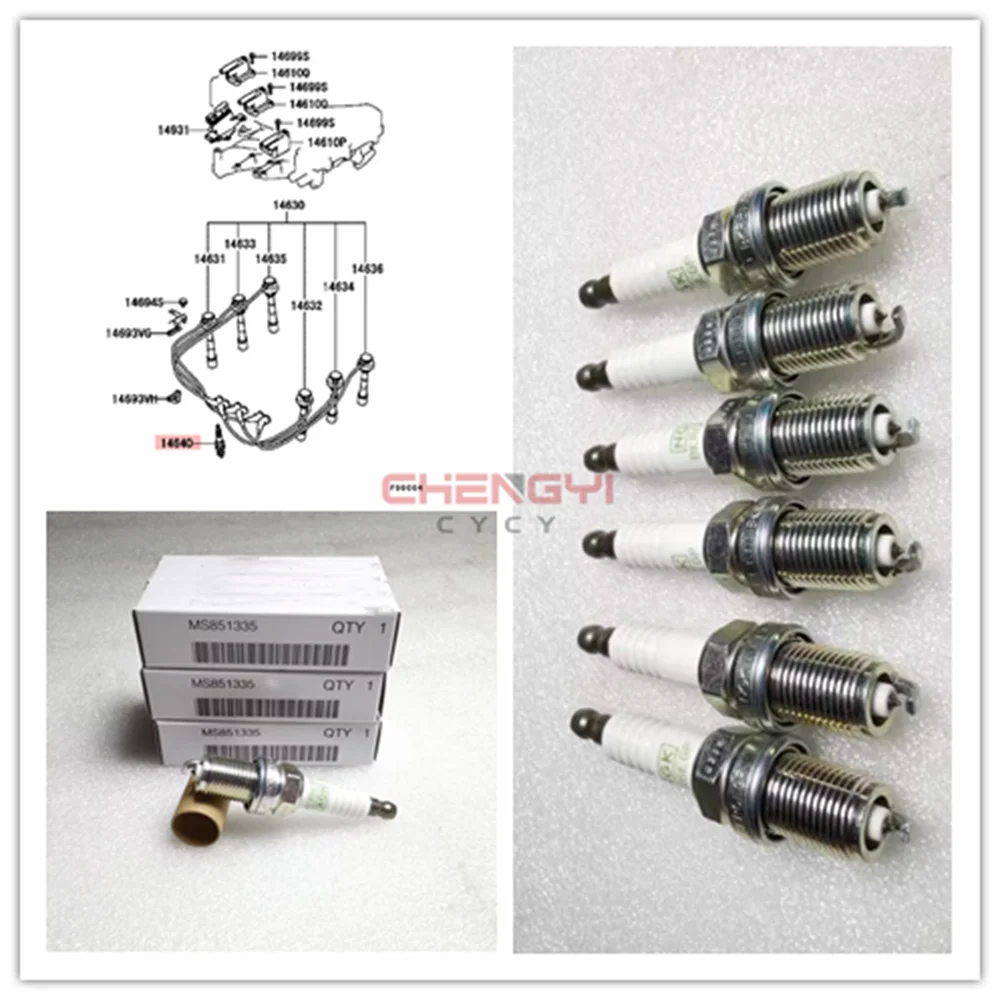 6PCS-6G72-Spark-Plug-For-Pajero-Montero-K96W-V43W-V63W-V73W-V93W ...