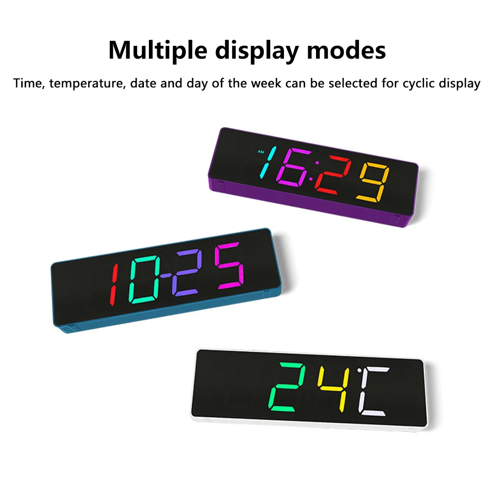 Colorful-RGB-Digital-Clock-With-Alarm-DIY-Kit-Microcontroller-Soldering ...