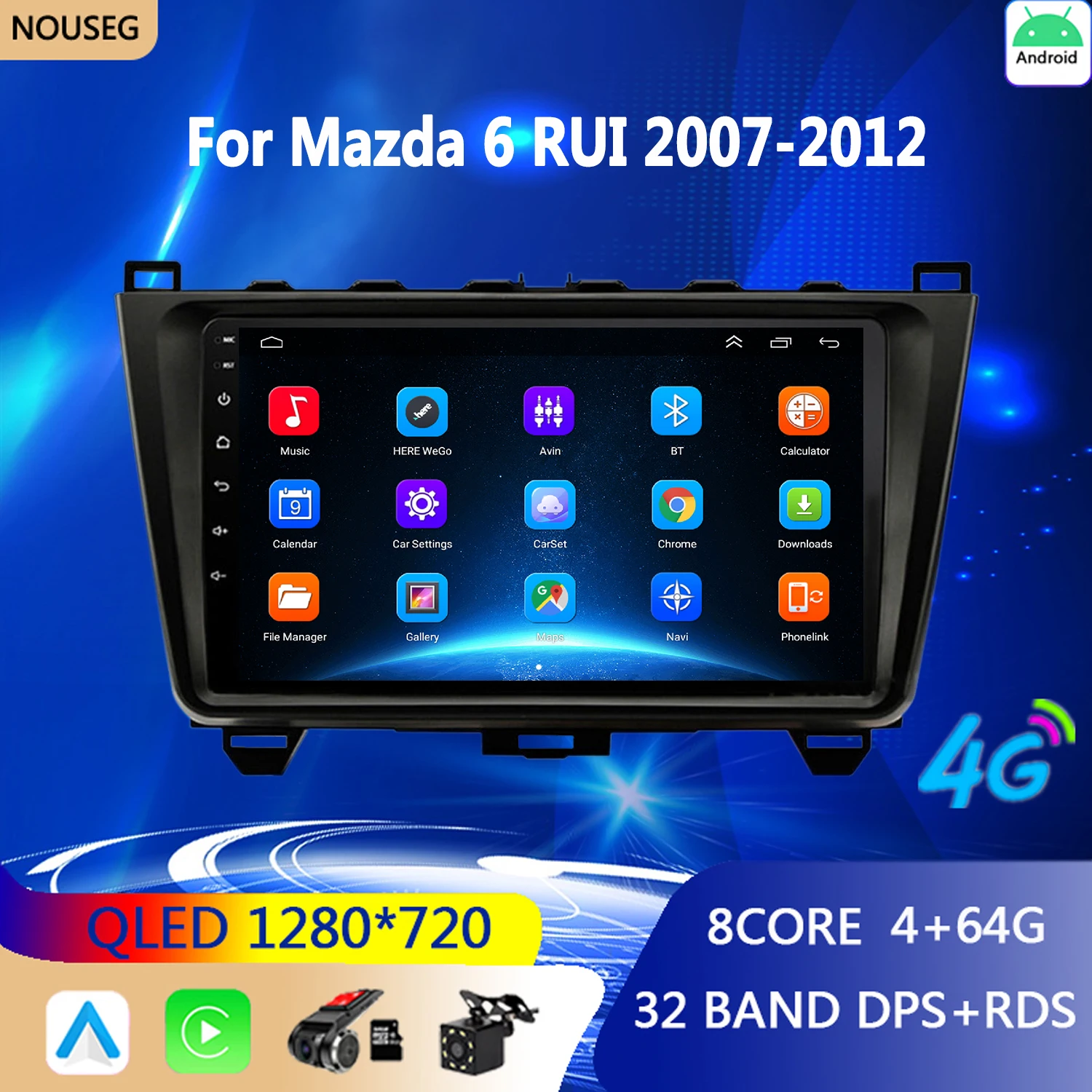 Radio con GPS para coche, reproductor Multimedia con Android 10, 2 Din ...