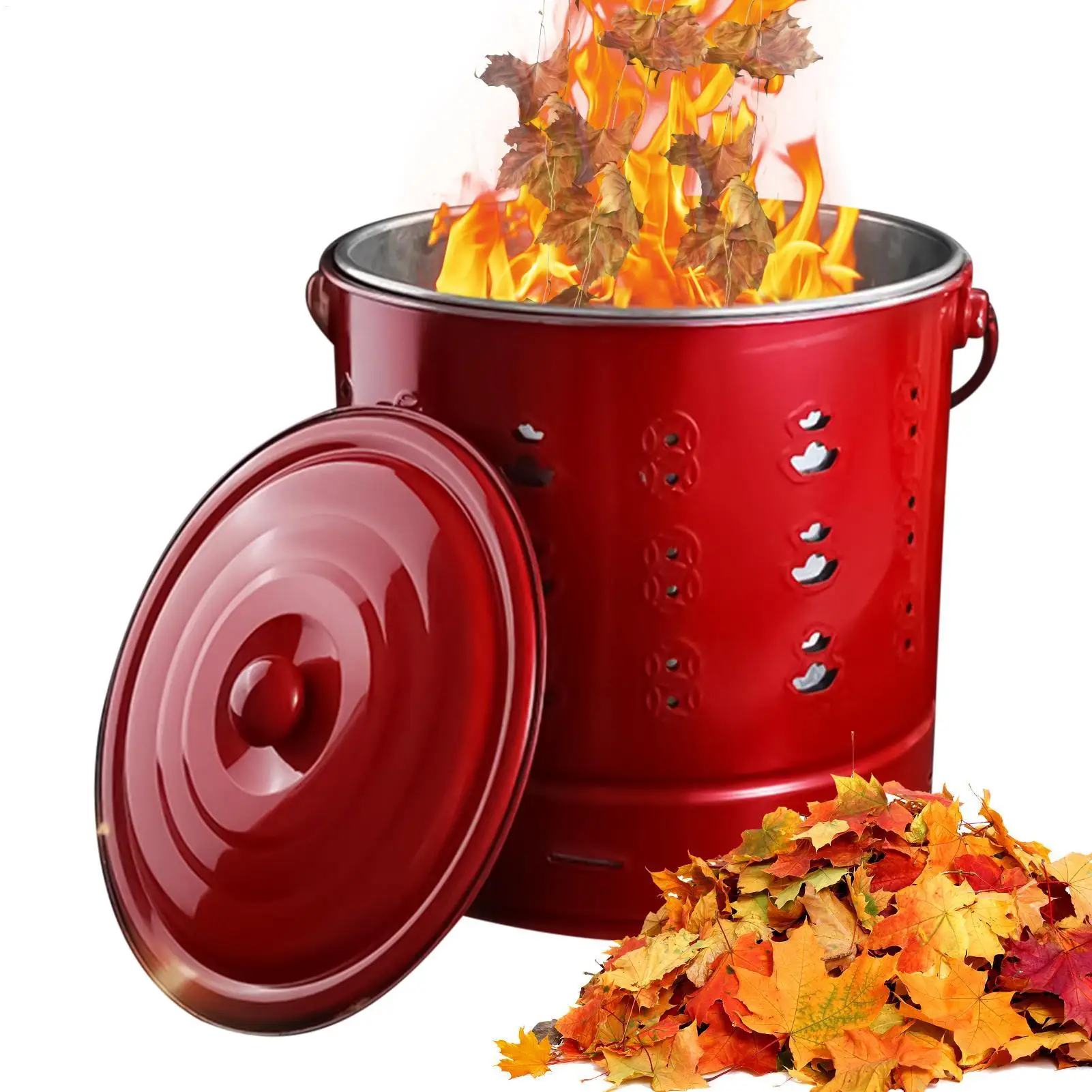 Fire Barrel Stainless Steel Paper Trash Bucket With Lid Heat-Resistant ...