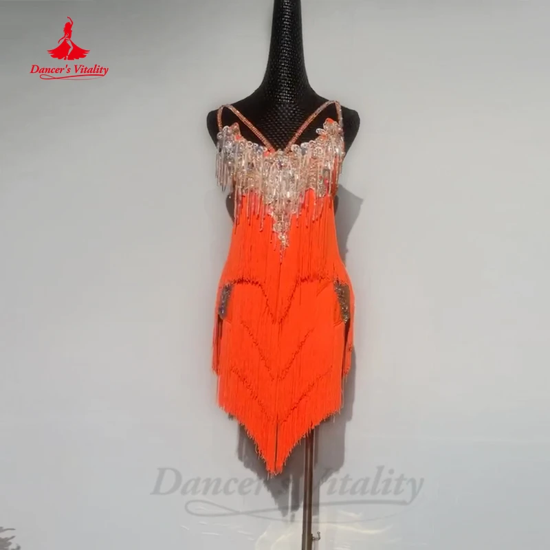 Vestido-de-rendimiento-de-baile-latino-para-ni-os-y-adultos-Ropa-de ...