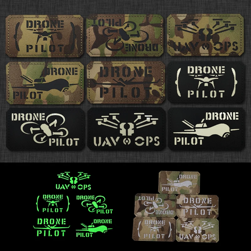 IR-reflex-Glow-in-the-dark-DRONE-Military-Tactical-Patches-Armband ...