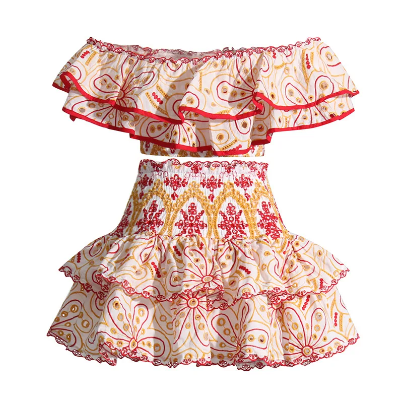 Jamerary-Blumen-zweiteilige-Frauen-Kleid-Sommer-Baumwolle-Stickerei ...
