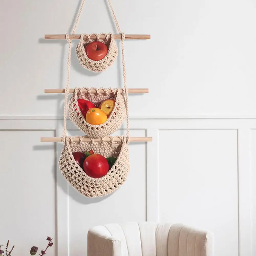 Fruit-Storage-Net-Bag-Hanging-Fruit-Basket-Three-layer-Wall-Mounted ...