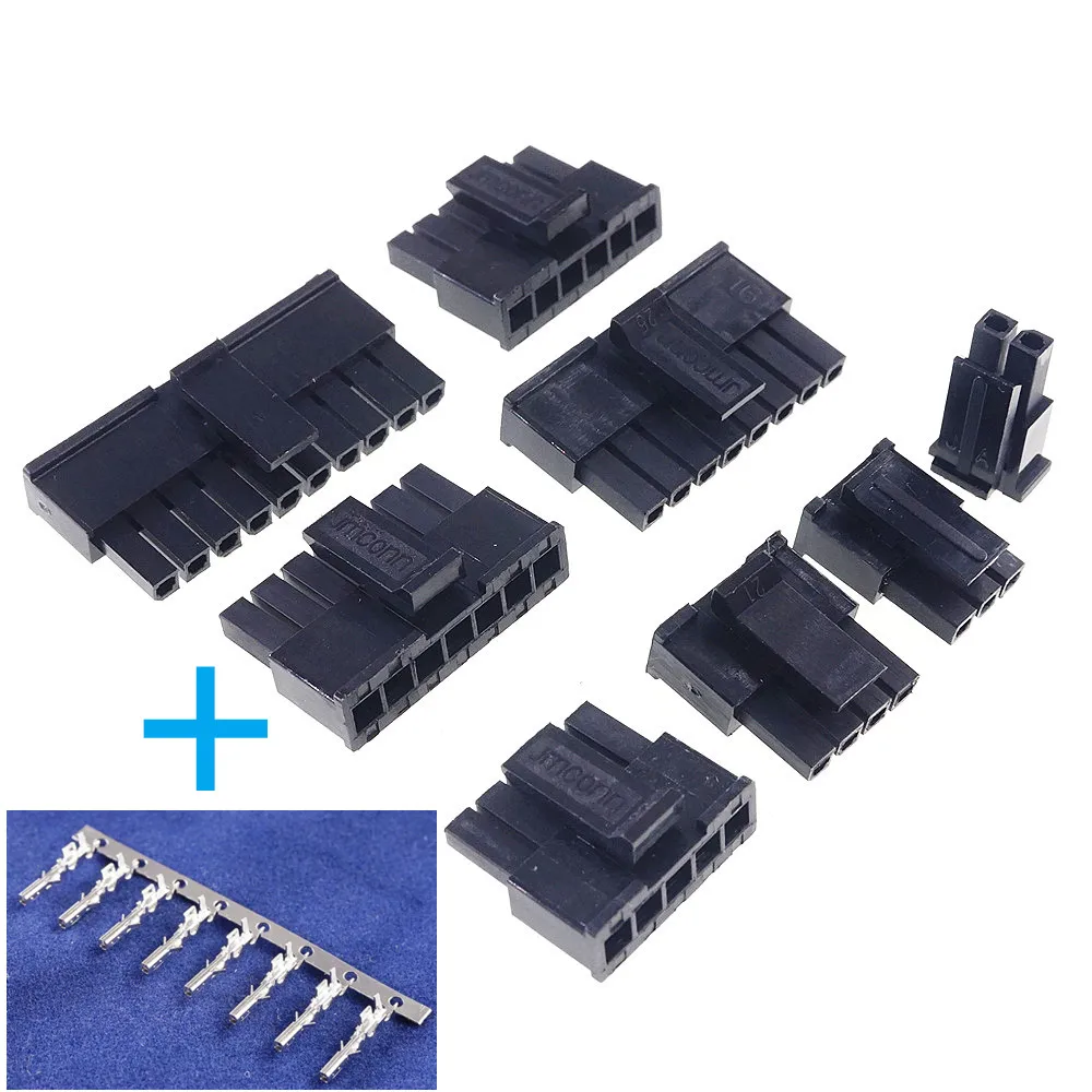 10-100-Sets-Micro-Fit-3-0-MM-Connector-Single-Row-Male-Housing-Plug-1x2 ...