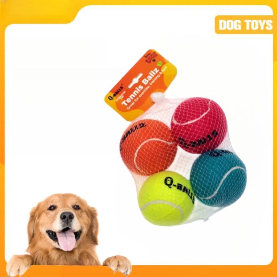 4-pack-Dog-toy-tennis-ball-rubber-float-swimming-training-pet ...