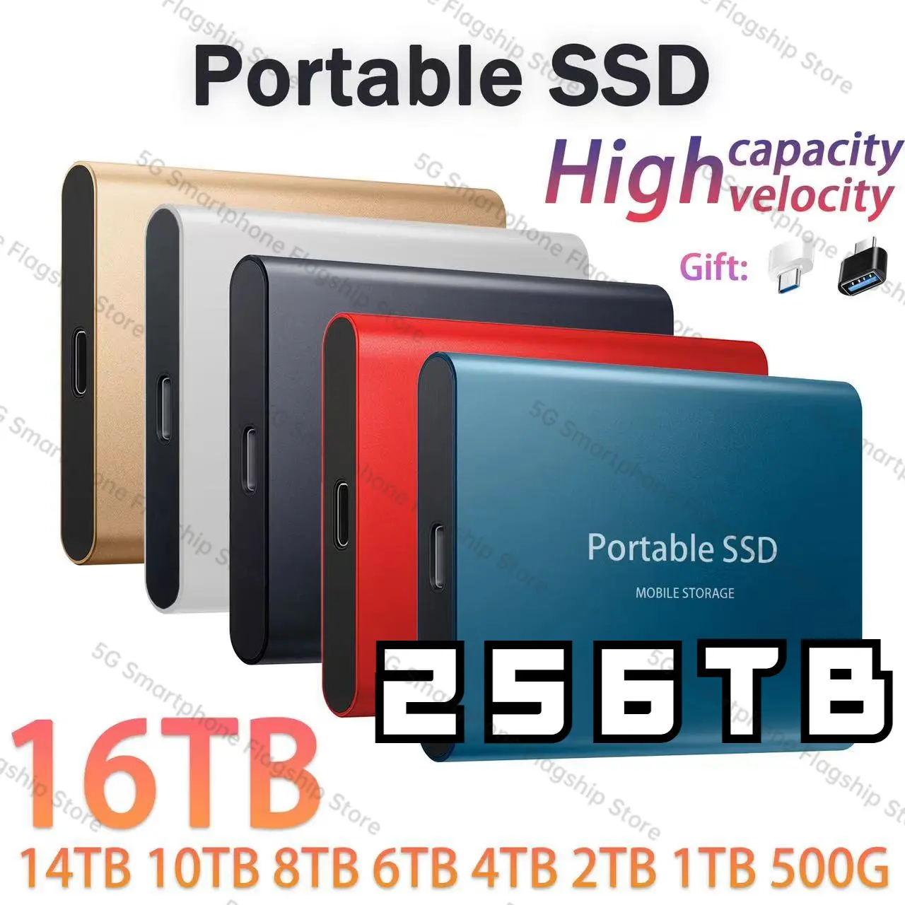 Disco duro portátil de estado sólido para ordenador portátil, unidad de almacenamiento externo ...