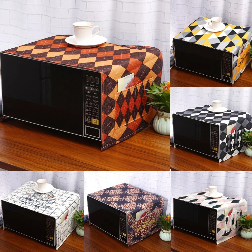 Brown-Geometric-Rhombus-Dust-Cover-For-Inverter-microwave-oven-micro ...