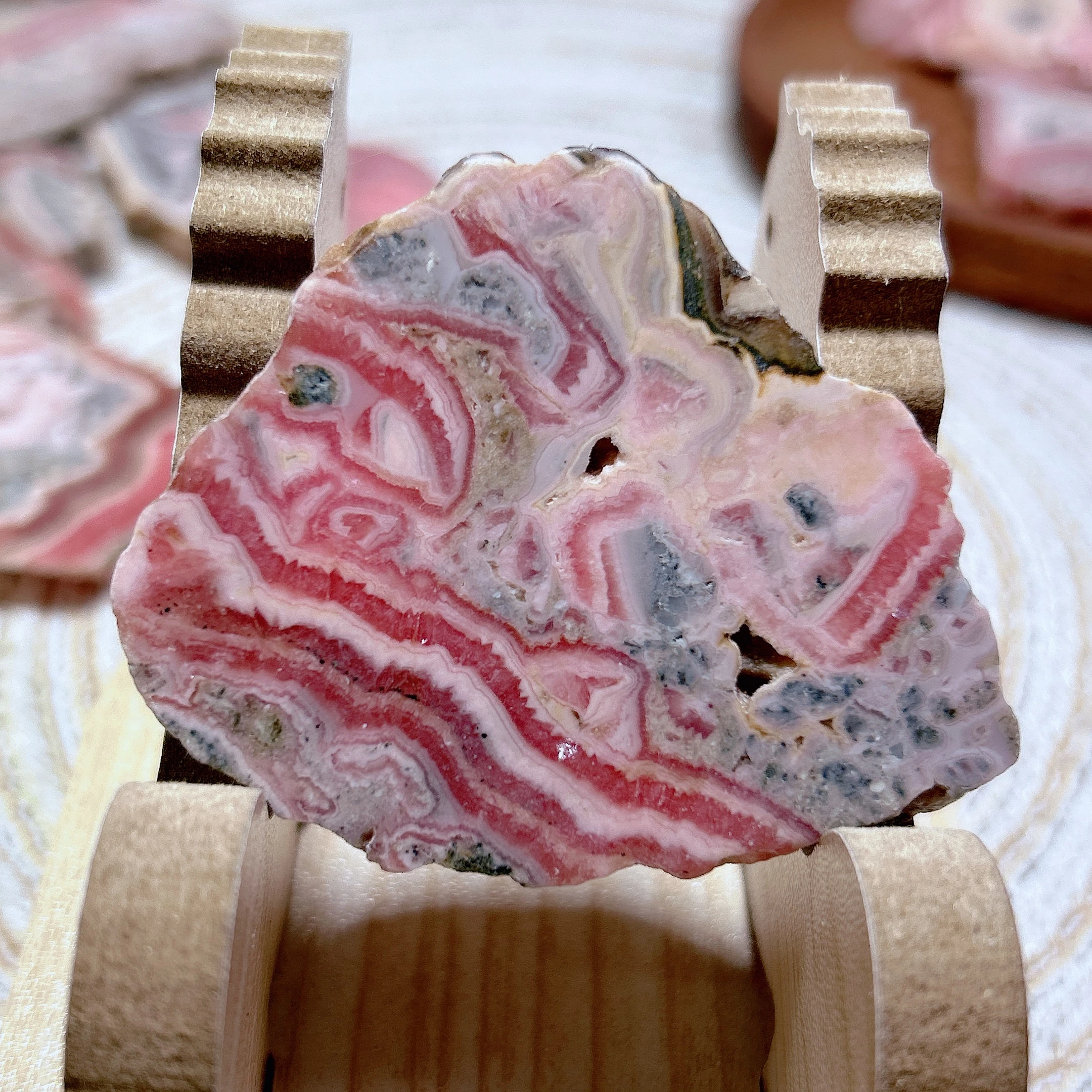 Natural Crystal Healing Rhodochrosite Slices Polished Slab Ore Mineral ...