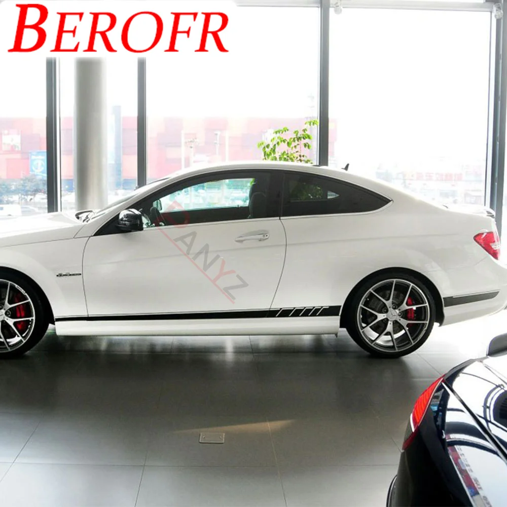 507-Style-Side-Skirt-Racing-Stripes-Vinyl-Decal-Sticker-for-Mercedes ...