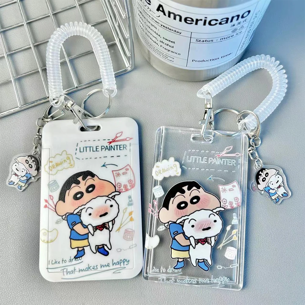 Kawaii-Anime-Crayon-Shin-chan-Keychain-Cartoon-Sliding-Card-Holder ...