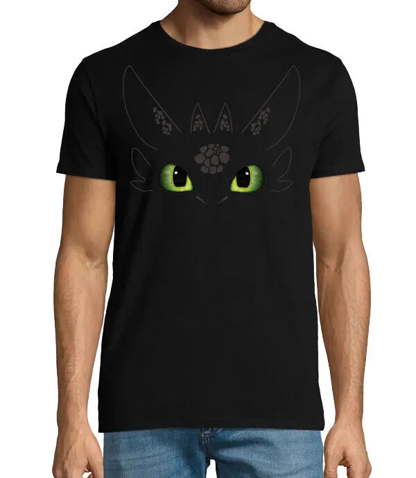 How-to-train-your-Dragon-Night-Fury-Face-Tees-Cotton-Luxury-brand ...