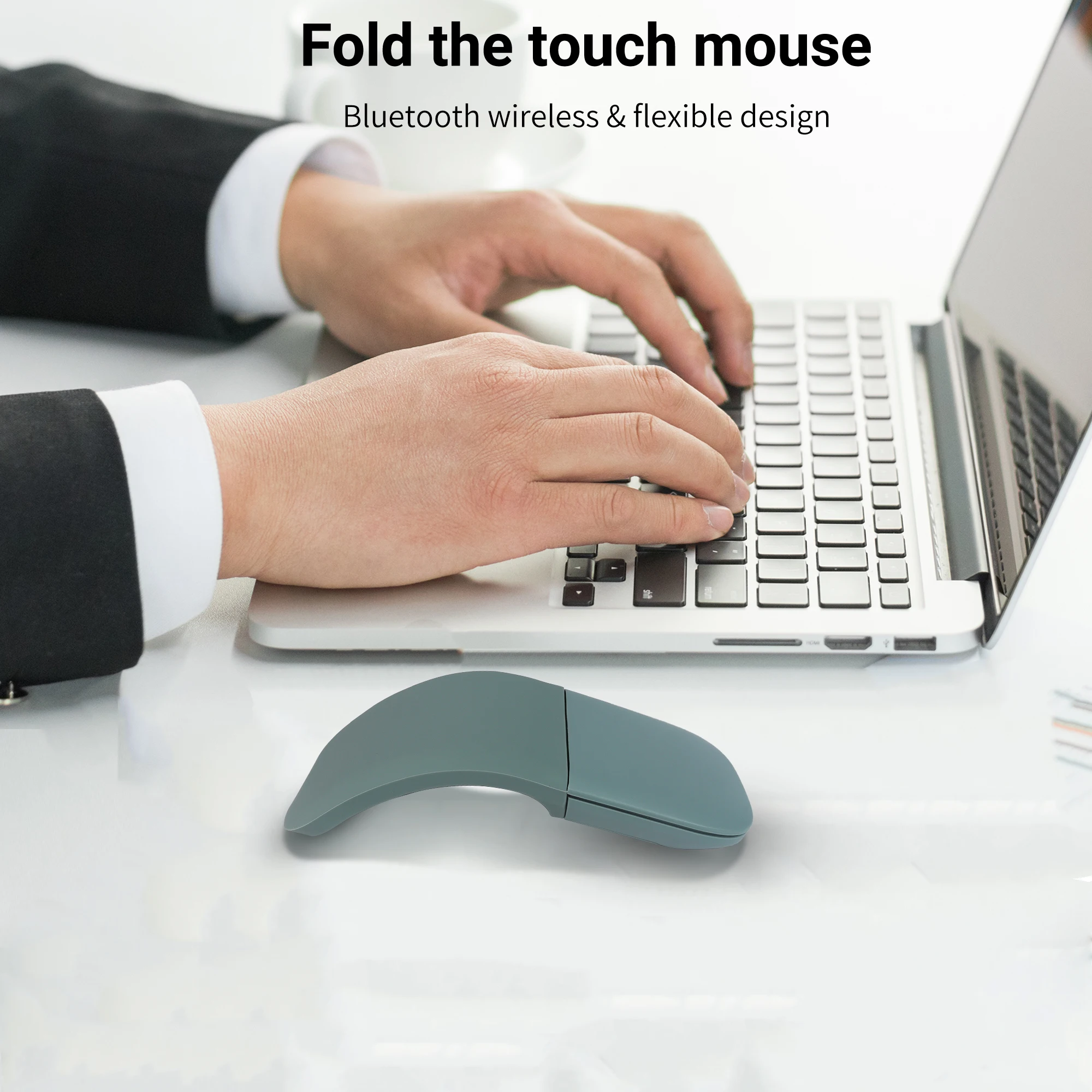 Wireless-Mouse-Bluetooth-4-0-Foldable-Arc-Touch-Mause-1600-DPI-Folding ...
