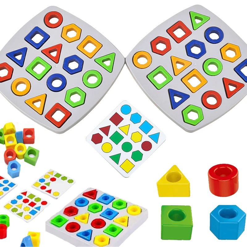 Geometric-Puzzles-Shape-Color-Matching-Board-Preschool-Educational ...