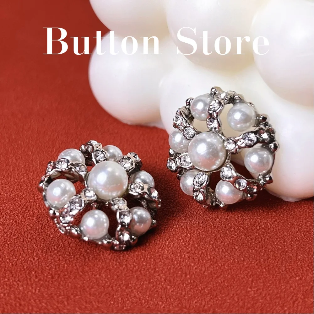 5-Pieces-Luxury-Diamonds-Hollow-Pearl-Button-High-end-Clothes ...