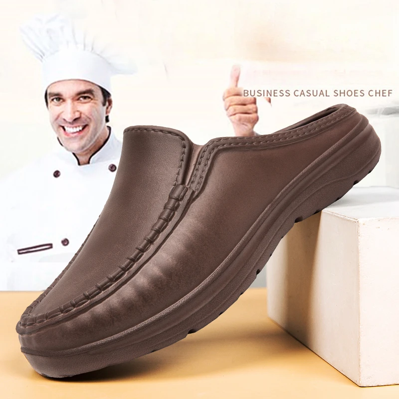 Men-Chef-Shoes-Business-Slippers-Waterpoof-Cover-Toe-Fashion-Casual ...