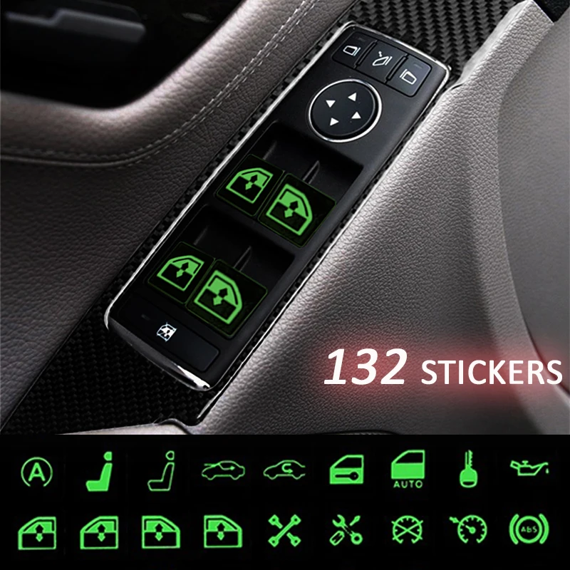 Car-Fluorescent-Luminous-Button-Sticker-Door-Window-Lift-Night-Safety ...