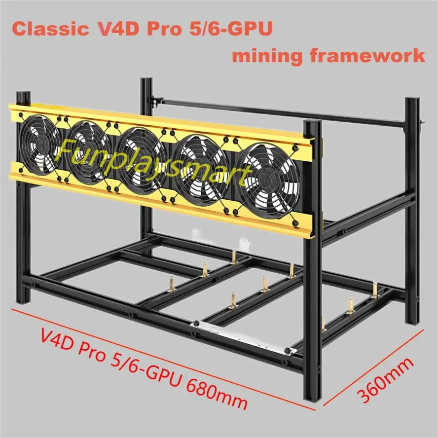 Funplaysmart-V4D-Pro-5-6-GPU-Mining-Case-Stackable-Cryptocurrency-Miner ...