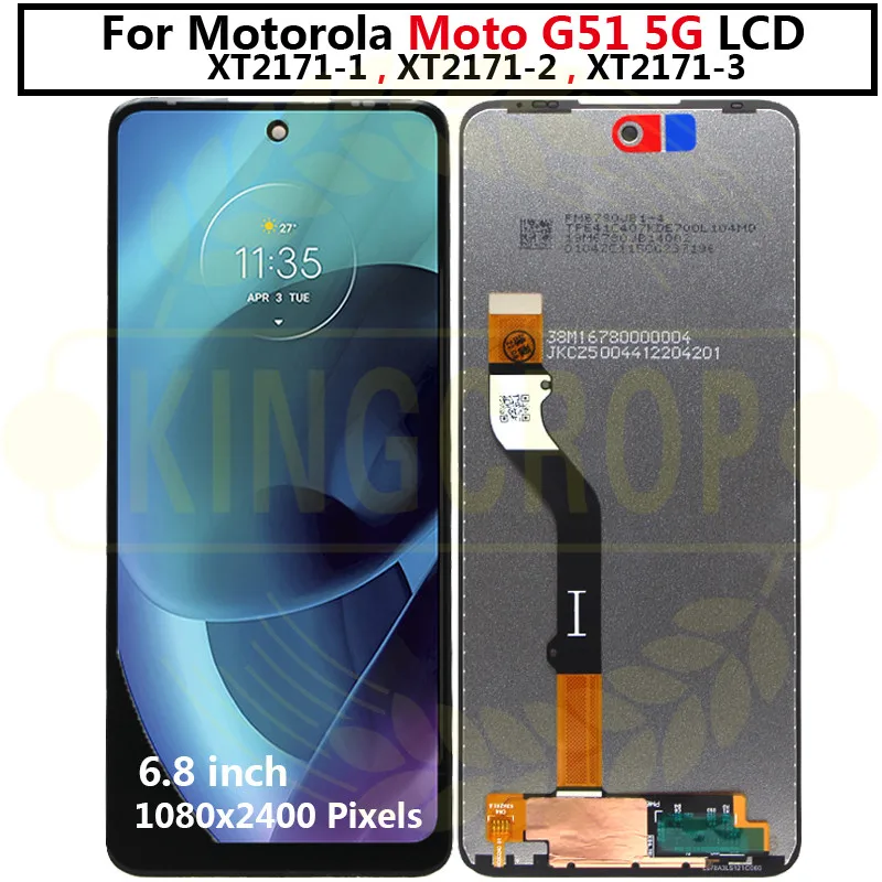 Original For Motorola Moto G51 5G LCD Display Touch Screen Digiziter Assembly for Moto G51 4G ...
