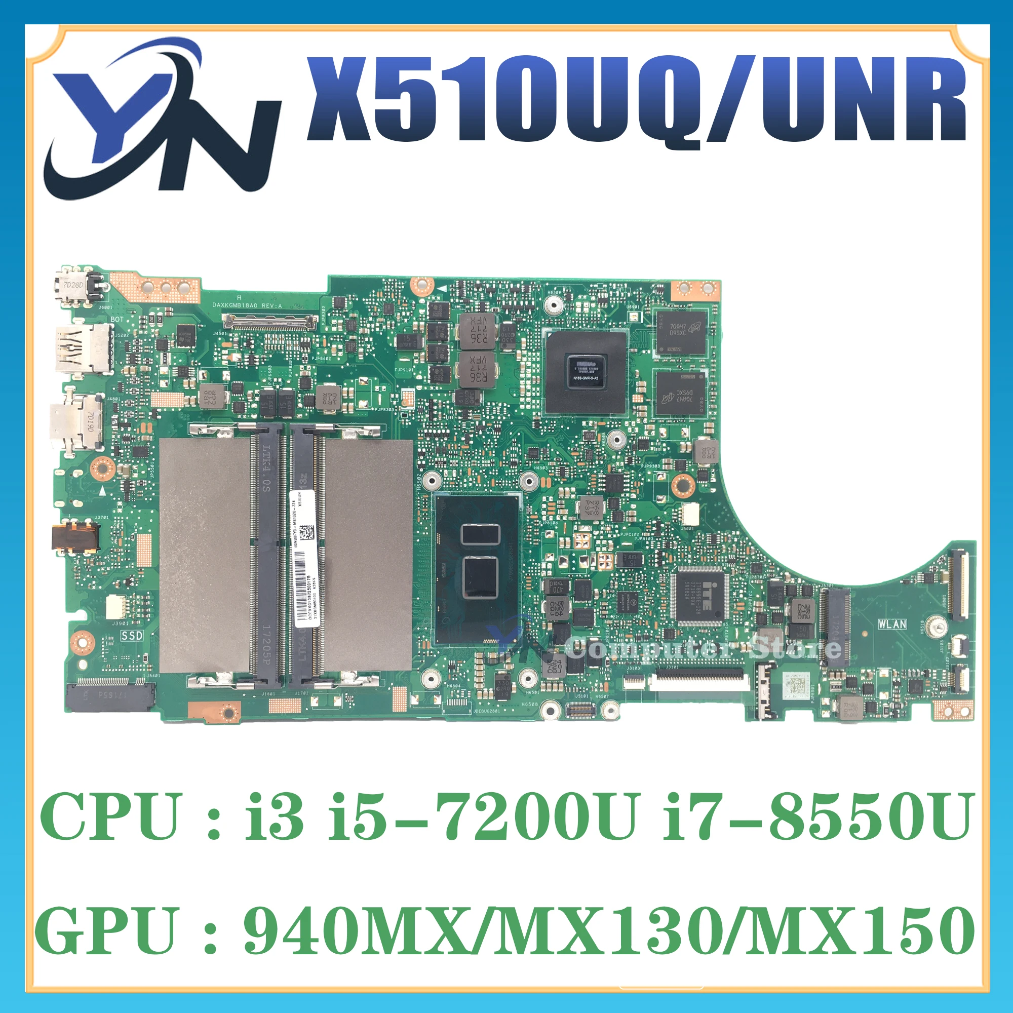 X510UQ Mainboard Vivobook 15 X510 X510UN X510UA X510UNR X510UF F510U VM510UA X510UR S510UN ...