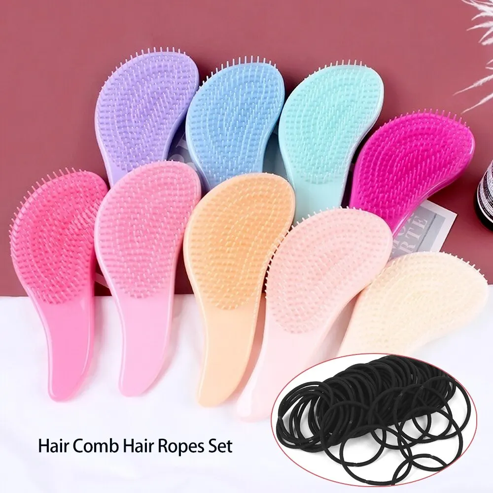 Hair-Brush-Ropes-Set-Hair-Band-Detangling-Magic-Anti-Static-Tangle-Comb ...
