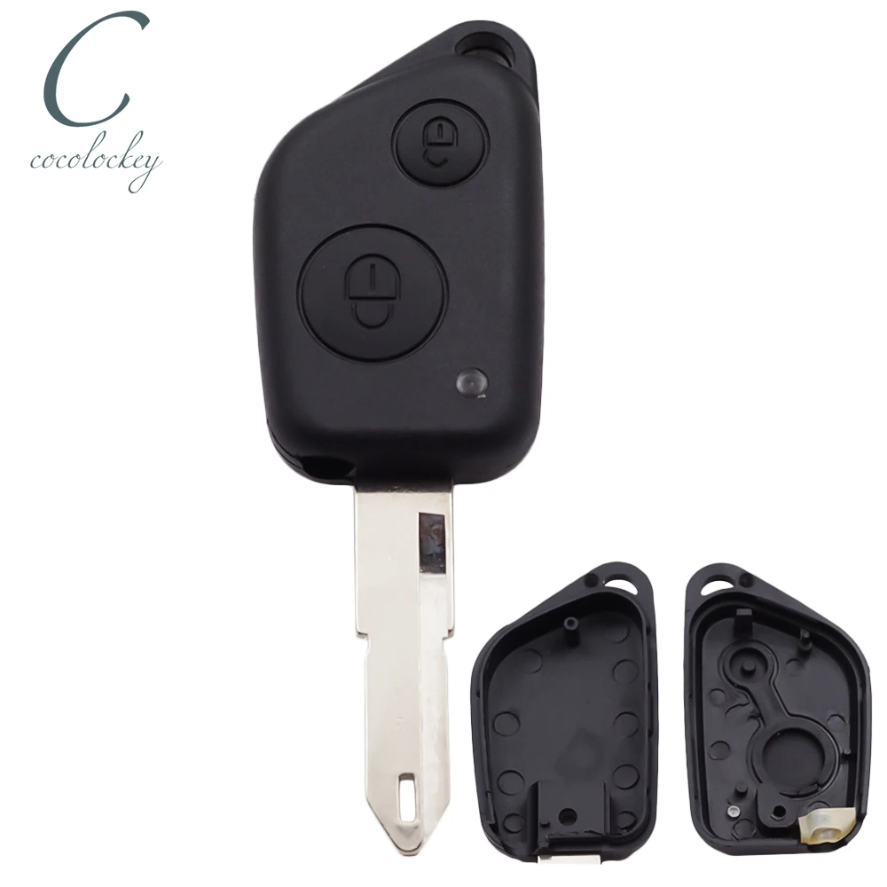Cocolockey 2B Blank Remote Key Shell Fob Case for Peugeot 106 205 206 ...