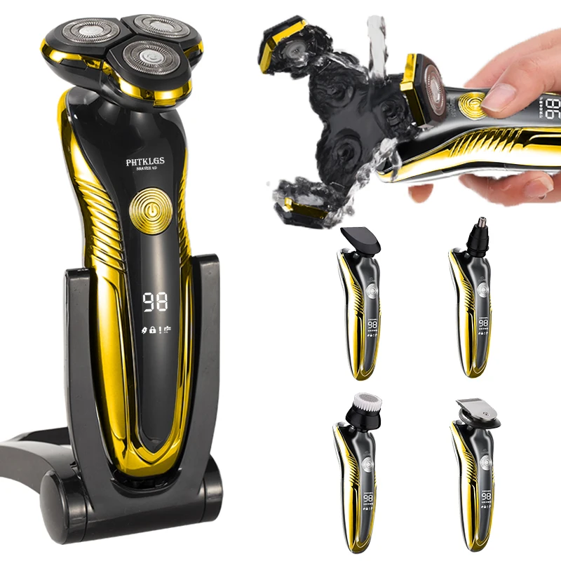 Electric Shavers For Men Rechargeable Men Electric Razor USB 3Blades ...