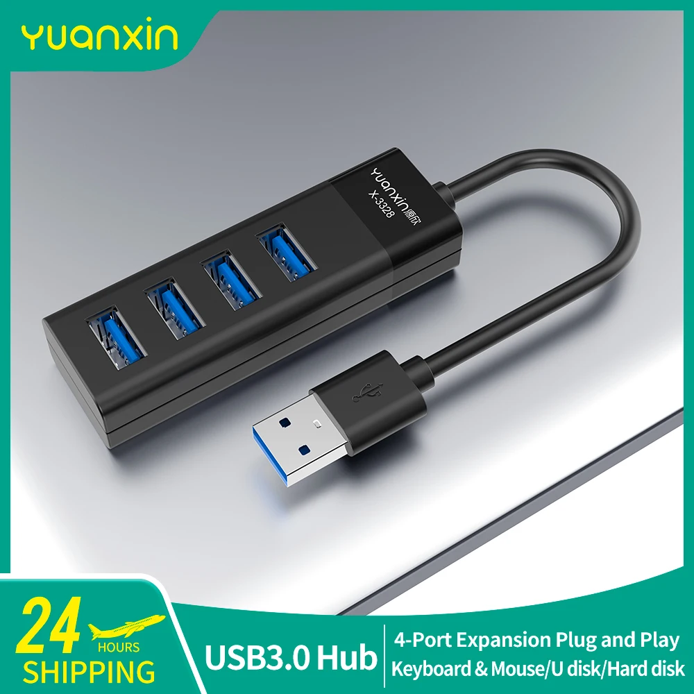 Yuanxin-4-Ports-USB-3-0-Hub-Multiple-Expander-Slim-High-Speed-Data ...