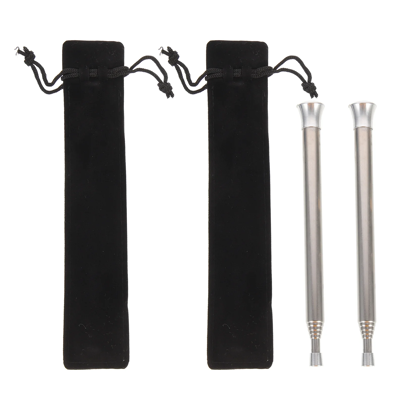 2 Sets Collapsible Camping Blowtube Stainless Steel Blow Fire Tubes ...