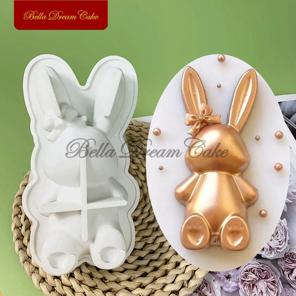 3D-Easter-Bow-Bunny-Design-Chocolate-Silicone-Mold-DIY-Creative-Rabbit ...
