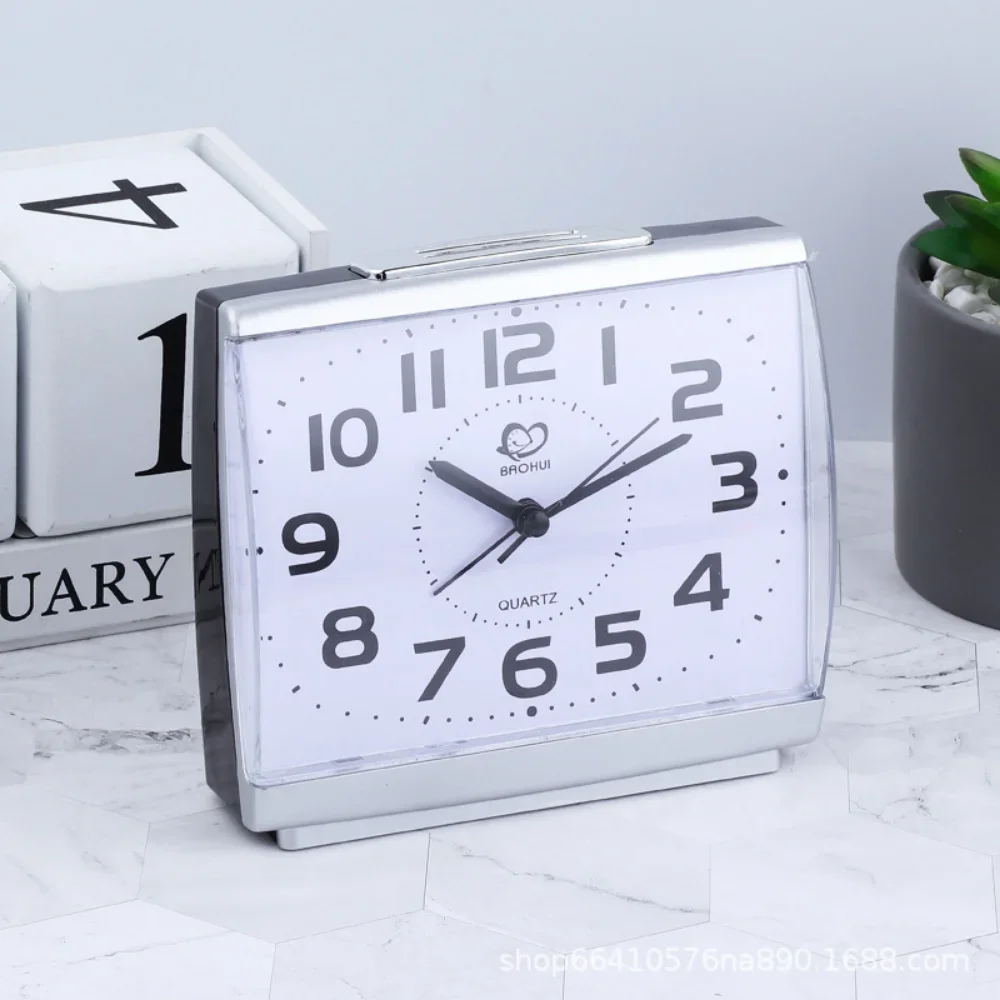 Night-Light-Small-Alarm-Clock-Battery-Powered-White-Minimalist-Quartz ...