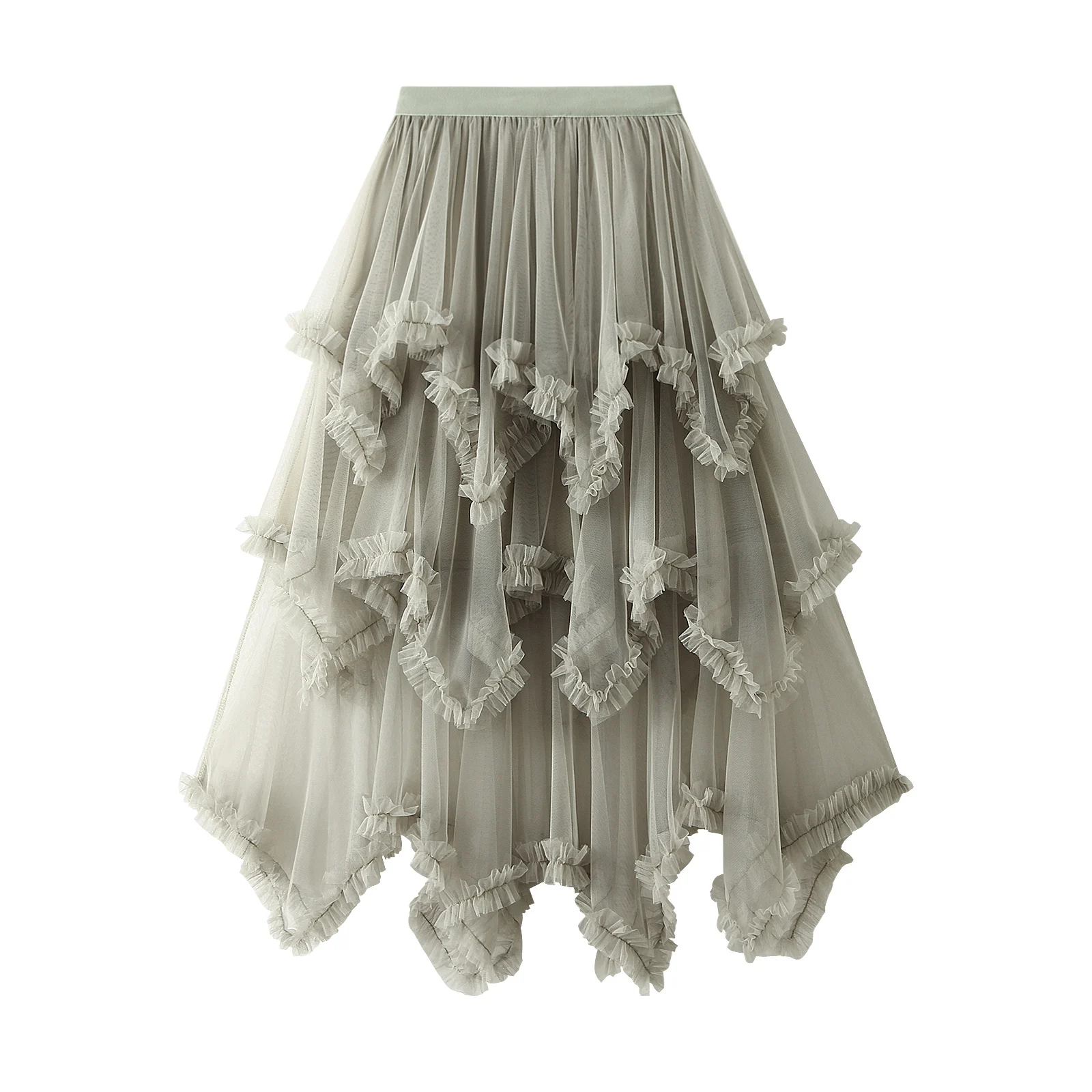 Women-Layered-Tulle-Fairy-Long-Skirt-Fashion-High-Waist-Solid-Color ...